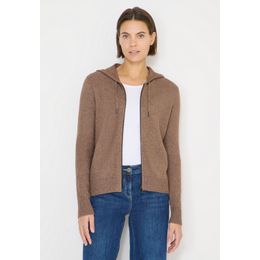 Cecil Damen Cardigan, braun, Gr. XXL, unifarben, Web, 37% Baumwolle, 34% Polyacryl, 26% Polyester, 3% Elasthan, Strickjacken, aus Baumwolle mit