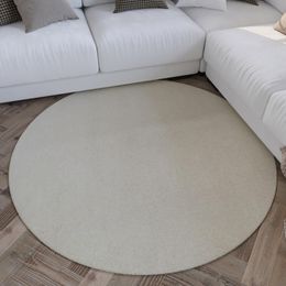 Wollteppich Wecon Home, H:20mm &Oslash;:200cm, beige, Schurwolle, Wohnzimmer, Teppiche, "Hamptons FORTYTHREE", Schurwolle, Kurzflor, Wohnzimmer,