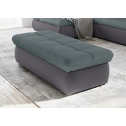 Polsterhocker DOMO collection, B:136cm H:43cm T:64cm, grau, Hocker, "MORIC 136x64 cm, praktisch und komfortabel", inklusive Stauraum