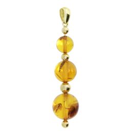 OSTSEE-SCHMUCK Damen Kettenanh&auml;nger "OSTSEE-SCHMUCK Anh&auml;nger Kugel 8/10/12 mm", 55 x 12mm, Gelbgold 333, 3,1 g, gelb, Gelbgold 333, Schmuckanh&auml;nger