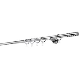 Gardinenstange mydeco, L:340cm, grau, Gardinenstangen, "20mm Rillcube Wandtr&auml;ger 6,5 cm"
