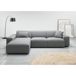 Ecksofa Home Affaire, B:294cm H:71cm T:191cm, grau, 100% Polyester, Wohnzimmer, Sofas, "Glimminge auch in Breitcord, Feincord, Boucl&eacute; + Easy