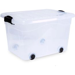 Siena Home Aufbewahrungsbox "Anzio", 1 Stk., B/H/T: 33,5cm x 25cm x 45cm, transparent, K&uuml;che, Aufbewahrungsboxen, mit Rollen und Deckel, Kunststoff