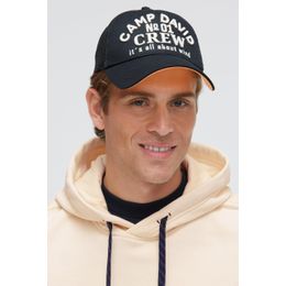 CAMP DAVID Herren Baseball Cap, schwarz, bestickt, Baumwolle, Caps, mit verst&auml;rktem Schirm