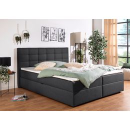 Boxbett Home Affaire, B:194cm L:230cm, grau, Komplettbetten, "Carde", wahlweise mit Bettkasten, in H2, H3 & H4 erh&auml;ltlich