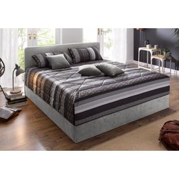 Polsterbett, B:205cm H:98cm L:210cm, grau, Westfalia Schlafkomfort, Bezug Bett: Microfaser (100% Polyester);Bonnell-Federkernmatratze: 51%