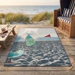 Teppich Sansibar, B:190cm H:5mm L:290cm, bunt, Polypropylen, Wohnzimmer, Teppiche, "Rantum Beach SA-021", Flachgewebe, modernes Design, Strand &