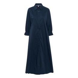 Culture Damen Midikleid "Kleid CUantoinett", blau, Gr. XS, Obermaterial: 65% Baumwolle CO. 33% Polyester PES. 2% Elasthan EL., Kleider