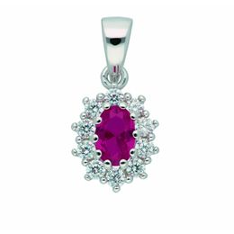 Adelia&acute;s ADELIA ́S Damen Kettenanh&auml;nger "Anh&auml;nger 925 Silber mit Zirkonia", mit Zirkonia, Silber 925 (Sterlingsilber), pink, Silber 925 (Sterlingsilber),