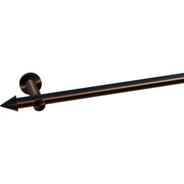 Gardinenstange Indeko, L:160cm &Oslash;:20mm, braun, Gardinenstangen, "Calais", Komplett-Set inkl. Montagematerial