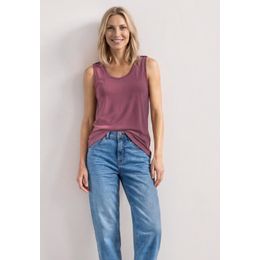 Street One Damen Tr&auml;gertopschwarz clouded blush, Gr. 44, unifarben, Web, 50% Baumwolle, 50% Modal, Tops, mit V-Ausschnitt