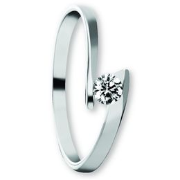 ONE ELEMENT Damen Goldring "Zirkonia Ring aus 333 Wei&szlig;gold", 52,mit Zirkonia, Gold Wei&szlig;gold 333silber, Gold, Wei&szlig;gold 333, Fingerringe, Dezente