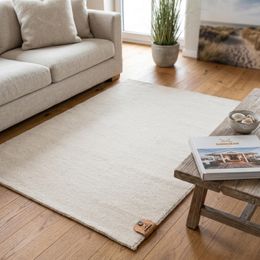 Wollteppich Sansibar, B:70cm H:13mm L:140cm, beige, Schurwolle, Wohnzimmer, Teppiche, "List, Handwebteppich", reine Wolle, meliert, handgewebt,
