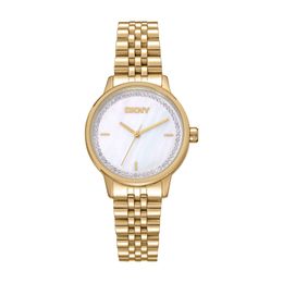 DKNY Damen Quarzuhr "Everyday", gold, Armbanduhren, Armbanduhr, Damenuhr, Edelstahlarmband, analog