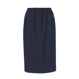 GOLDNER Damen Midirock "Kurzgr&ouml;&szlig;e Reiserock mit Rundumdehnbund", blau, Gr. 20, Obermaterial: 100% Polyester PES., R&ouml;cke, Ohne