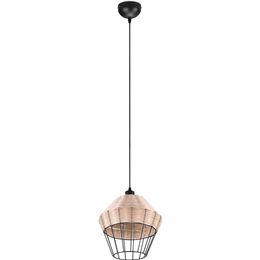 Pendelleuchte "Borka", 1, &Oslash; 30cm H: 150cm, 1 Stk., beige, REALITY LEUCHTEN, Esszimmer, Leuchten, Boho H&auml;ngelampe aus Rattan 1-flammig exkl E27 max