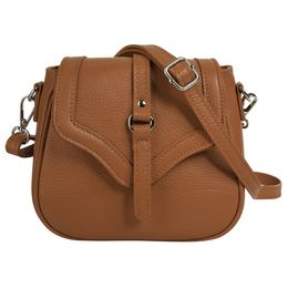 CLUTY Damen Umh&auml;ngetasche, braun, Leder, leicht gl&auml;nzend, unifarben, Taschen, echt Leder, Made in Italy