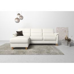Ecksofa Home Affaire, B:244cm H:89cm T:163cm, wei&szlig;, Luxus-Microfaser (100% Polyester);Struktur (100% Polyester);Luxus-Microfaser in Lederoptik (100%
