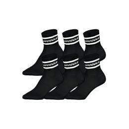 HUDDLE Herren Kurzsocken "Socken HUDDLE 6pk Short Crew Socks Stripe 6er Pack", Gr. 39, schwarz, Obermaterial: 81% Polyester PES. 16% Baumwolle CO. 3%