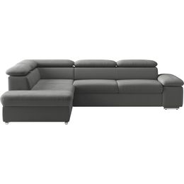 Sit & More Ecksofa SIT & MORE, B:272cm H:73cm T:226cm, grau, 100% Polyester;Luxus-Kunstleder/Struktur (88% Polyester, 12% Polyamid), Wohnzimmer, Sofas,