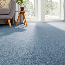 ANDIAMO Teppichboden "Bob, Feinschlinge, Gesamth&ouml;he 4,5 mm, Luxusklasse LC1", B : 400cm 1 Stk., L: 800cm, blau, Schlafzimmer, Teppiche, meliert,