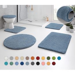 Badematte Kleine Wolke, H:30mm, blau, Polyacryl, Badematten, "RELAX, Badvorleger, Badezimmer Teppich", Badteppich, meliert, rechteckig, rund & als