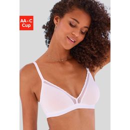 Damen Bralette-BH, VIVANCE BY LASCANA, Gr. 70, wei&szlig;, Trikot, Obermaterial: 84% Baumwolle, 9% Polyamid, 7% Elasthan, Basic, BHs, ohne B&uuml;gel, aus