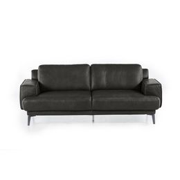 2-Sitzer W.Schillig, B:213cm T:94cm, grau, Sofas, "Foscaari komfortabeler Federkern, erstklassige Verarbeitung", Lederbezug der Extraklasse, Breite