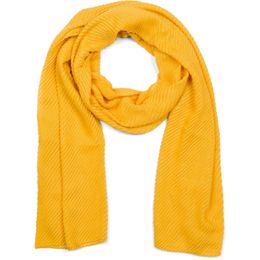styleBREAKER Damen Schal "Gekreppter Unifarbener Schal", gelb, Modisch, Obermaterial: 50% Viskose CV. 50% Baumwolle CO., Modet&uuml;cher
