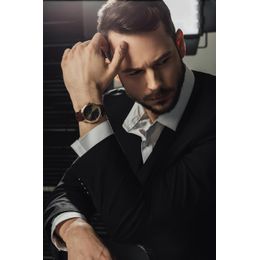 PHILIPP BLANC Herren Quarzuhr "PA9-S080R"braunes krokodilleder, Armbanduhren