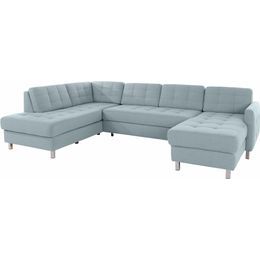 Sit & More Wohnlandschaft SIT & MORE, B:294cm H:80cm T:196cm, blau, Luxus-Microfaser ALTARA NUBUCK (100% Polyester) / Struktur fein (100%
