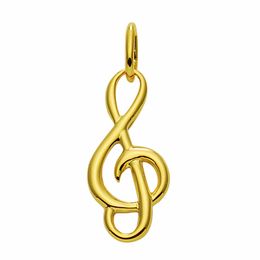 Adelia&acute;s ADELIA ́S Damen Kette mit Anh&auml;nger "Damen 585 Gold Anh&auml;nger Notenschl&uuml;ssel", Gold, gold, Gold, Halsketten, Schmuckset - Set mit Halskette