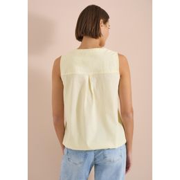 Cecil Damen Blusentop, gelb, Gr. XXL, gestreift, Web, 65% Baumwolle, 35% Viskose, Blusen, im soften Baumwoll-Mix