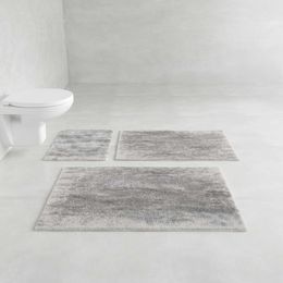 Badematte Grund, H:27mm, grau, Polyester, Badematten, "Elysia", LUXURYSOFT-Flor, ultraweich & angenehm warm, 5 Jahre Garantie