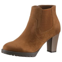 ANISTON SHOES Damen Stiefelette, Gr. 37, braun, Textil, Veloursleder, Basic, Schuhe, Ankleboots mit seitlichem Stretcheinsatz