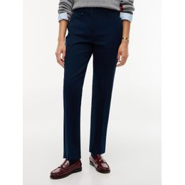 Tommy Hilfiger Damen Anzughose "GABARDINE SLIM STRAIGHT", blau, Gr. 36, unifarben, Web, Obermaterial: 95% Baumwolle, 5% Elasthan, Hosen,