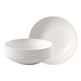 Villeroy & Boch VILLEROY & BOCH Schale "Schalen Manufacture Ice &oslash; 23,5 cm 6er Set wei&szlig;", &Oslash; 23,5cm, wei&szlig;, Sch&uuml;sseln, Sp&uuml;lmaschinenfest, Mikrowellensicher