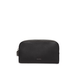 Calvin Klein Kulturbeutel "FOIL EMBOSS", schwarz, Leder, Taschen, Waschbeutel, Kosmetiktasche, Kulturtasche mit Trageschlaufe