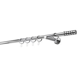 Gardinenstange mydeco, L:260cm, grau, Wohnzimmer, Gardinenstangen, "20mm Rillcube Wandtr&auml;ger 12 cm"