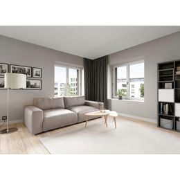 Big-Sofa Musterring, B:252cm H:81cm T:124cm, beige, Flachgewebe FLORIS (100% Polyester);Flachgewebe VALMONT (60% Baumwolle/ 40% Leinen);Microfaser