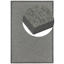 Teppich Dekowe, B:120cm H:10mm L:170cm, grau, Kunstfaser, Wohnzimmer, Teppiche, "Basic S2 Boucl&eacute;", meliert, Sisaloptik, mit Bord&uuml;re, In- und Outdoor