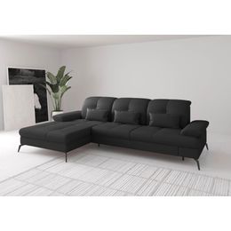 Sit & More Ecksofa SIT & MORE, B:279cm H:90cm T:185cm, schwarz, Wohnzimmer, Sofas, "Amica, L-Form, inkl. Sitztiefenverstellung & Armteilverstellung", wahlweise