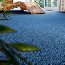 ANDIAMO Teppichboden "Rambo, Feinschlinge, Gesamth&ouml;he 4,5 mm, Luxusklasse LC1", B : 400cm 1 Stk., L: 350cm, blau, Schlafzimmer, Teppiche, meliert,