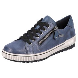 Remonte Damen Plateausneaker, Gr. 36, blau, Leder, Schuhe, Freizeitschuh, Halbschuh, Schn&uuml;rschuh mit Au&szlig;enrei&szlig;verschluss