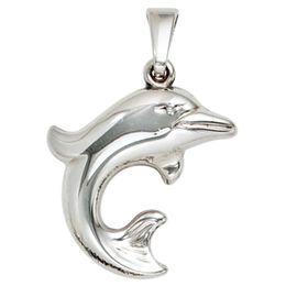Jobo M&auml;dchen Kettenanh&auml;nger "Anh&auml;nger Kinderanh&auml;nger Delfin 17 mm", Silber 925 (Sterlingsilber), silber, Silber 925 (Sterlingsilber),