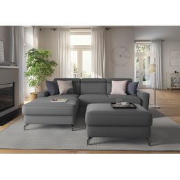 Sit & More Ecksofa SIT & MORE, B:258cm T:172cm, grau, Wohnzimmer, Sofas, "Scarlett L-Form", inklusive Kopfteilverstellung, optional Schlaffunktion & Bettkasten