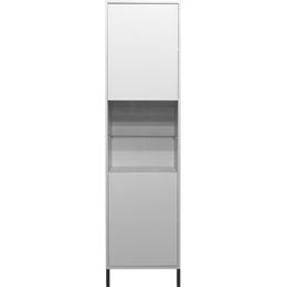M&auml;usbacher Standvitrine M&Auml;USBACHER, B:51cm H:182cm T:45cm, grau, Schr&auml;nke, "Bonnie", Vitrine mit wechselbarem T&uuml;ranschlag