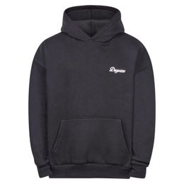 DROPSIZE Herren Kapuzensweatshirt "Dropsize HEAVY OVERSIZE SCRIPT LOGO HOODIE", schwarz, Gr. S, 70% Baumwolle, 30% Polyester, Pullover