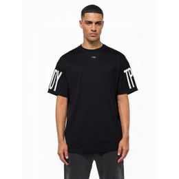 Trueprodigy Herren Oversize-Shirt "Viktor Logo Print Oversized Rundhals", schwarz, Gr. XL, Obermaterial: 100% Baumwolle CO., Shirts