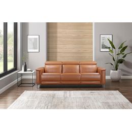 3-Sitzer OTTO HOME, B:222cm H:97cm T:100cm, braun, Kunstleder 100% Polyurethan, Sofas, "LUND,Lederoptik, 222 cm, man. o. elektr. Relaxfunktion in 2